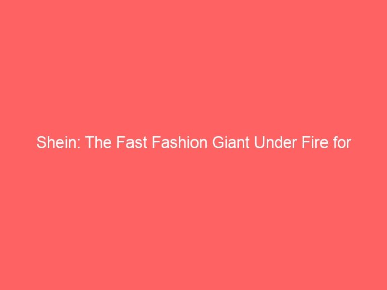 Shein: The Fast Fashion Giant Under Fire for Ethical and Sustainability Concerns – kanglebao.com